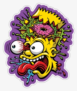 Bart Simpson Purple Drank - Lean Stickers , Free Transparent Clipart ...