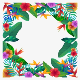 Transparent Caribbean Clipart - Tropical Flower Border Transparent ...