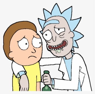 Rick Jumping And Drinking Alcohol - Rick And Morty Png Transparent ...