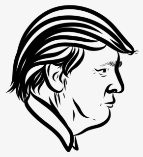 Donald Trump Face Lineart - Donald Trump Outline Drawing , Free ...
