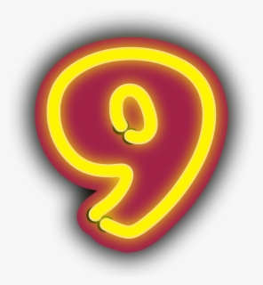 Red Number With Lights - Number 9 Clipart Png , Free Transparent ...