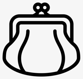 Purse Front View Icon - Coin Purse Clipart Black And White , Free ...