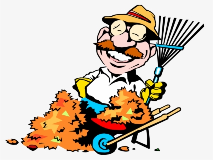 Vector Illustration Of Lawn Care Leaf Raker Rakes Fall - Raking Leaves ...
