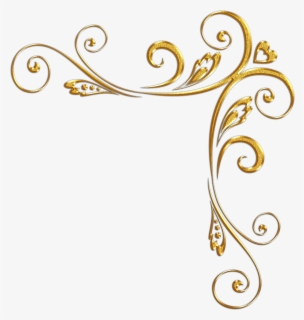 Gold Rose Corner Png Clip Art Image - Flower Border Gold Png , Free ...