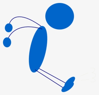 Landing Blue Stick Man Svg Clip Arts - Stick Man Jumping , Free ...