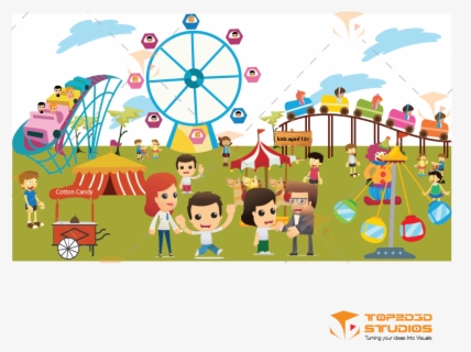 Drawing Of A Fair Scene , Free Transparent Clipart - ClipartKey