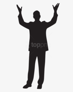 Man With Hands Up Silhouette Clip Art Imageu200b Gallery - Human ...