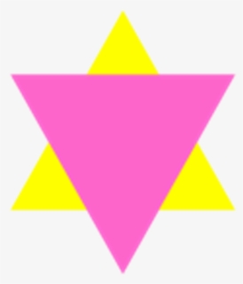 The Pink Triangle Overlapping A Yellow Triangle Was - Yellow Triangle ...