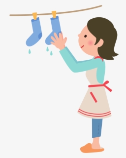Woman Hanging Out Laundry - Hang Up The Washing Clipart , Free ...