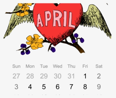 April Calendar Clipart - April Fool Flower Love , Free Transparent ...