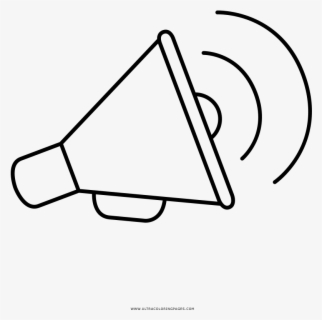Megaphone Coloring Page - Line Art , Free Transparent Clipart - ClipartKey