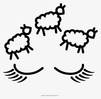 Counting Sheep Coloring Page - Line Art , Free Transparent Clipart ...