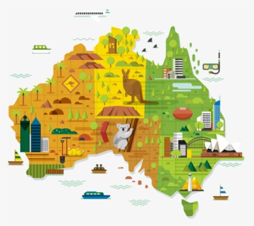 Simple Map Of Australia , Free Transparent Clipart - ClipartKey