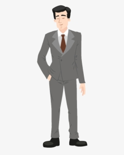 Suit Cartoon Formal Wear Illustration - Man In Suit Clipart Png , Free ...