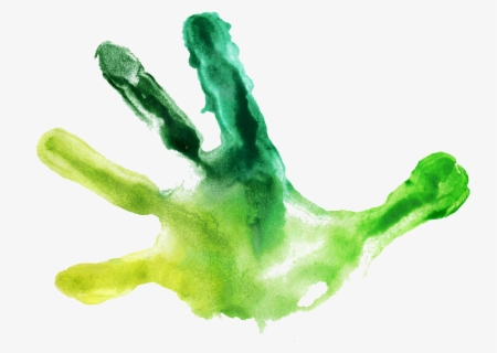 Children"s Handprints - Green Handprint Transparent , Free Transparent ...