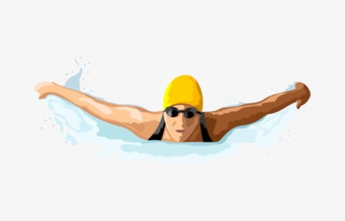 Swimmer Clipart Butterfly Stroke - Female Swimming Drawing Butterfly ...