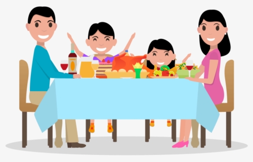 Family Sitting At Dinner Table Cartoon , Free Transparent Clipart ...