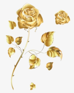 Clip Art Golden Color Flowers - Gold Roses Png , Free Transparent ...
