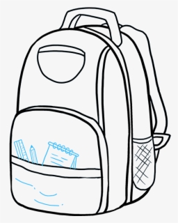 How To Draw Backpack - Backpack Drawing Transparent Background , Free ...
