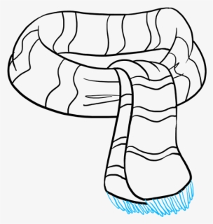 How To Draw Scarf - Line Art , Free Transparent Clipart - ClipartKey