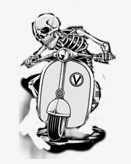 #skeleton#scooter - Logo Skull Vespa , Free Transparent Clipart ...