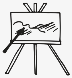 Art Easel Lineart - Cartoon Of Someone Painting , Free Transparent ...