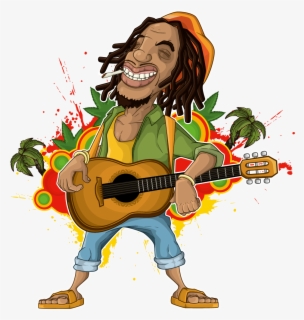 Rastafari Cartoon Reggae Illustration - Rasta Man Cartoon , Free ...