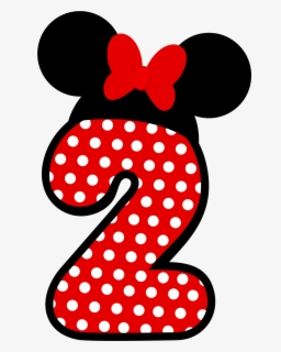 Minnie Mouse Clipart Number One - Numero 2 Minnie Vermelha , Free ...