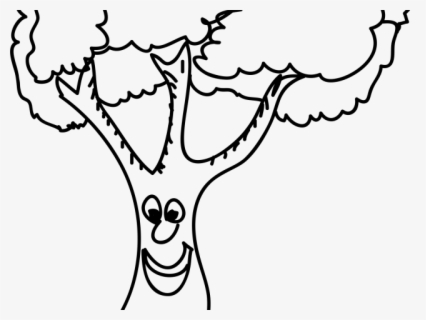 Tree Clipart Clipart Happy Tree - Tree With Face Drawing , Free ...