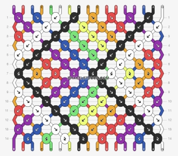 Knot Clipart Rainbow - Diamond Friendship Bracelet Pattern 10 Strings ...