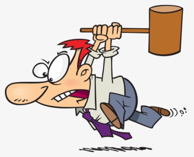 Cartoon Running With Hammer , Free Transparent Clipart - ClipartKey