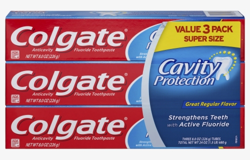 Colgate Cavity Protection 3 Pack , Free Transparent Clipart - ClipartKey