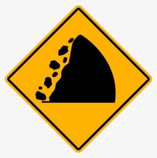 Transparent Falling Rocks Clipart - Falling Rocks Ahead Sign , Free ...