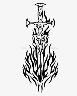 Transparent Fire Sword Png - Drawing , Free Transparent Clipart ...