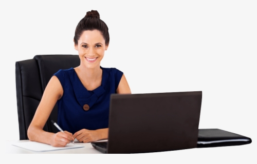 Person Writing Png - Smiling Woman At Work , Free Transparent Clipart ...