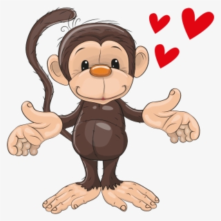 Mom And Baby Monkey Cartoon , Free Transparent Clipart - ClipartKey