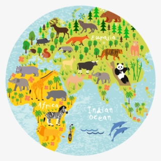 World Map Clipart Round - Circular World Map Poster , Free Transparent ...