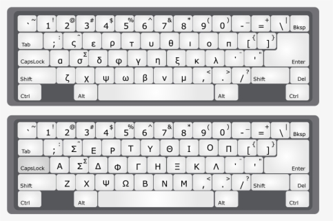 Computer Keys Png - Greek Alphabet Keyboard , Free Transparent Clipart ...