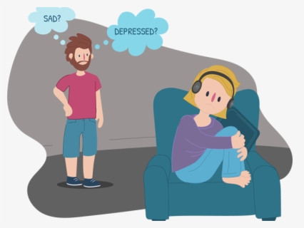 Depression Clipart Depressed Person - Cartoon Person With Depression ...