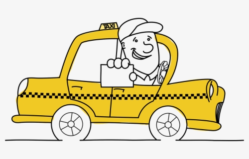 Driving Clipart Cab Driver - Taxi Cartoon Transparent , Free ...