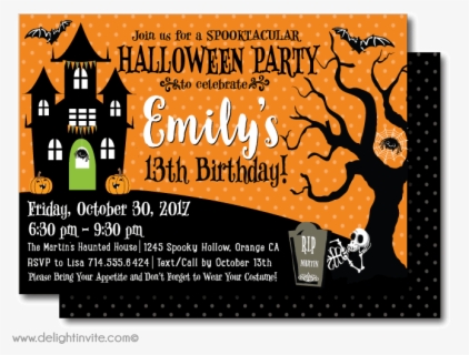Halloween Birthday Party Invitations - Spooky Birthday Party Invitation ...
