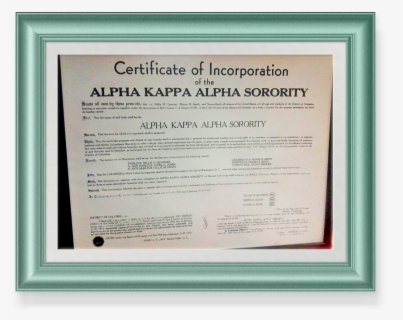 Alpha Kappa Alpha Incorporation Certificate , Free Transparent Clipart ...