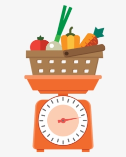 Basket Of Vegetables On Scale - Kitchen Scales Vector , Free ...