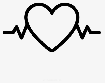 Heartbeat Coloring Page - Heart , Free Transparent Clipart - ClipartKey