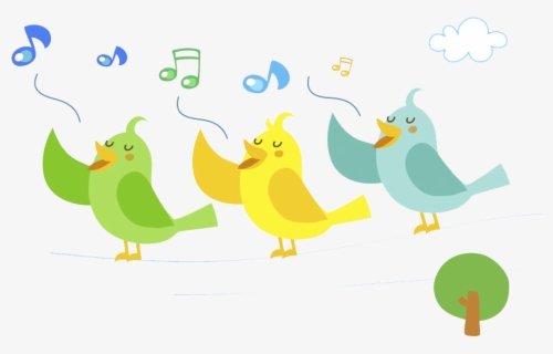 Bird Singing Clipart Transparent Png - Birds Singing Musical Notes ...