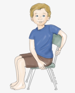 Chair Yoga Png - Boy Sitting On The Chair Cartoon Png , Free ...