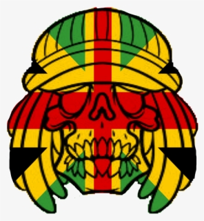 Rastaman Rastafari Reggae Jamaican Skull Clipart , - Jamaican Skull ...