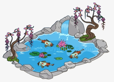 Clipart Of Pond With Fish - Clipart Of A Fisherman Tools , Free ...