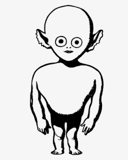 Free Alien Black And White Clip Art with No Background - ClipartKey