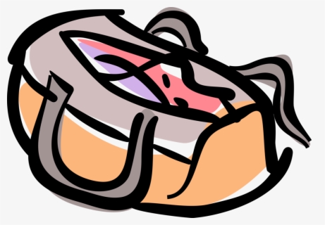 Vector Illustration Of Sports Duffel Bag Or Gym Bag - Gym Bag Clipart ...